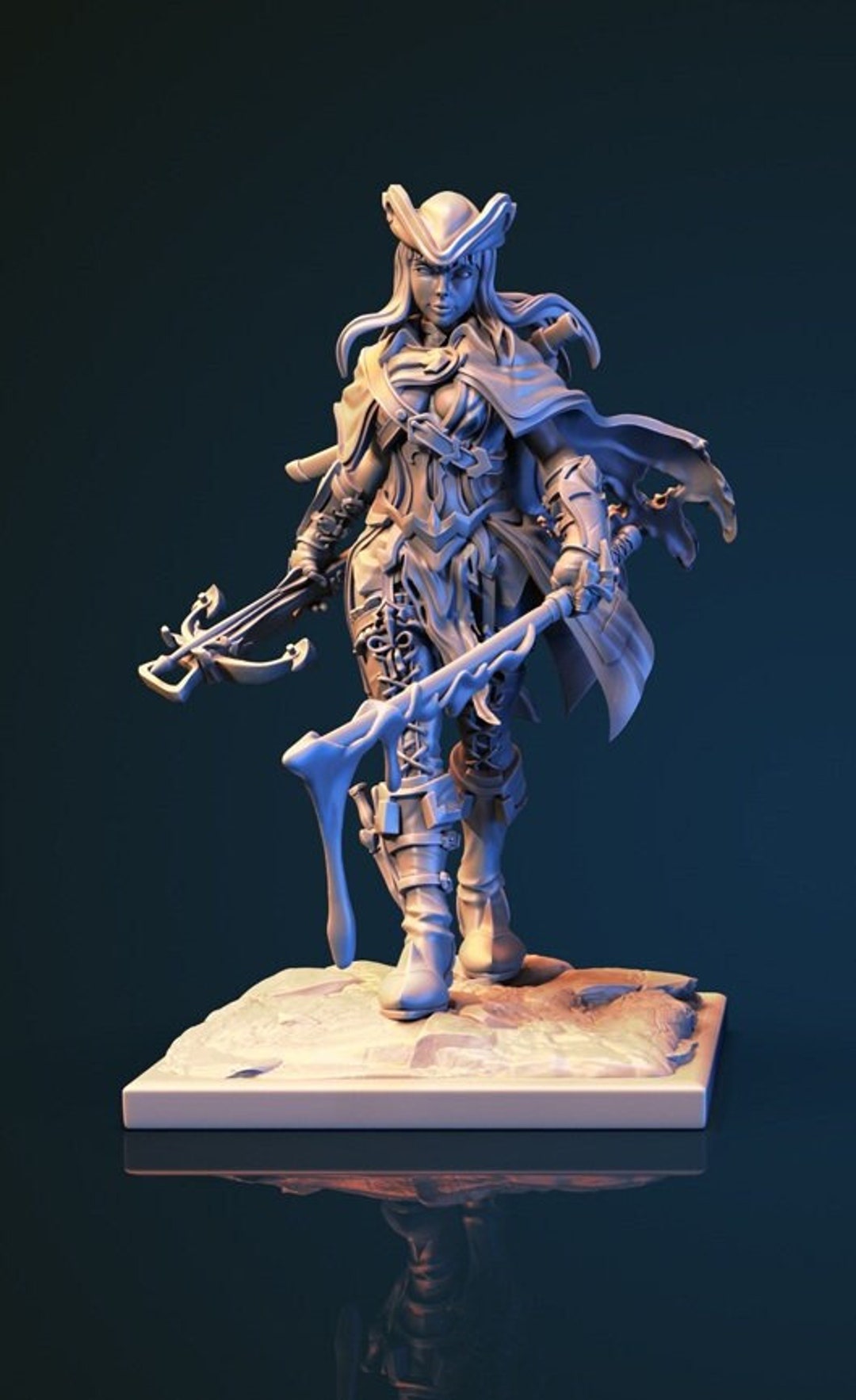 Female Demon Hunter Dnd Miniature Vampire Slayer Goth Girl 25mm 28mm ...