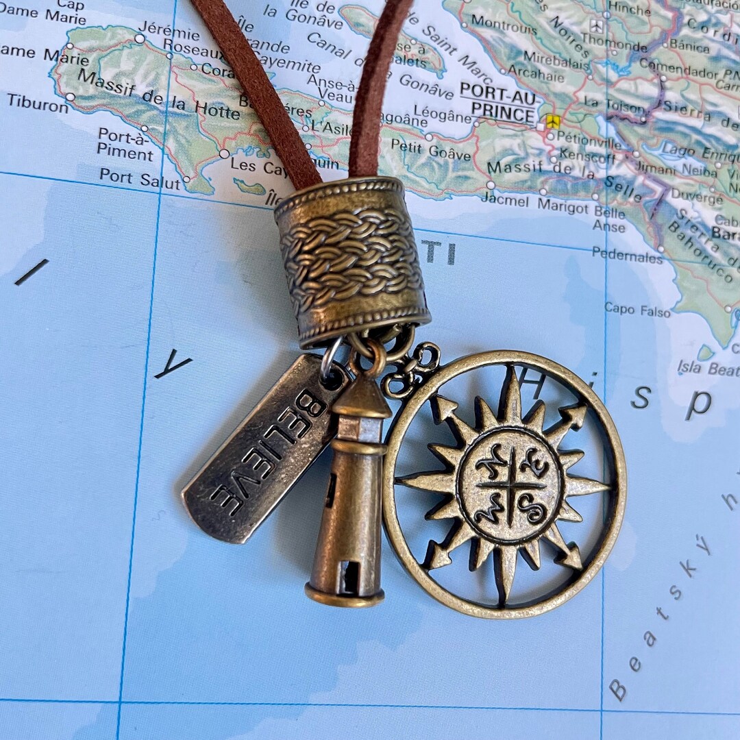 Nautical Compass Necklace for Him – Sea-inspired Lighthouse Pendant ...