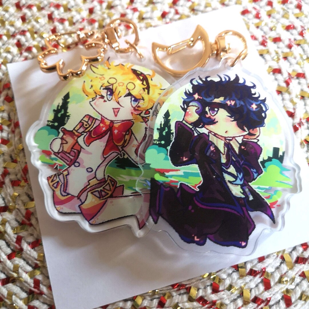 Persona 3 Protagonist & Aigis Double-sided Acrylic Keychains (charms) 6 ...