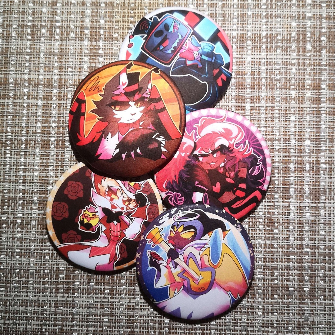 Hazbin Hotel Pins - Lucifer, Adam, Husk, Vox, Velvette (velvet) - Etsy