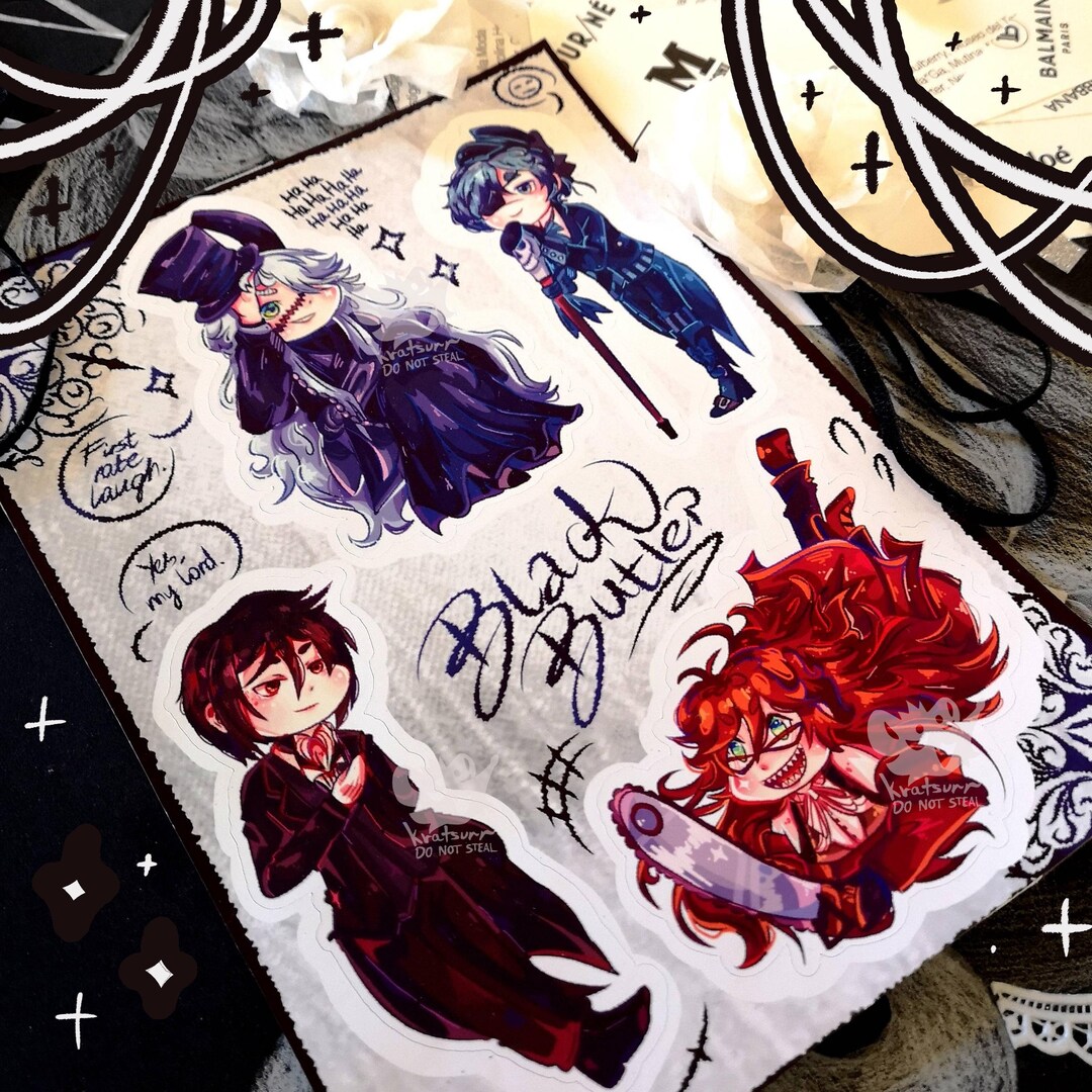 Black Butler Sticker Sheet - Etsy