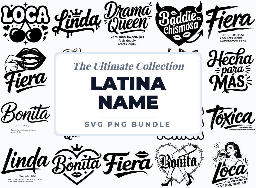 Latina SVG PNG Bundle, Latina Definition SVG, Spanish Quote Shirt ...