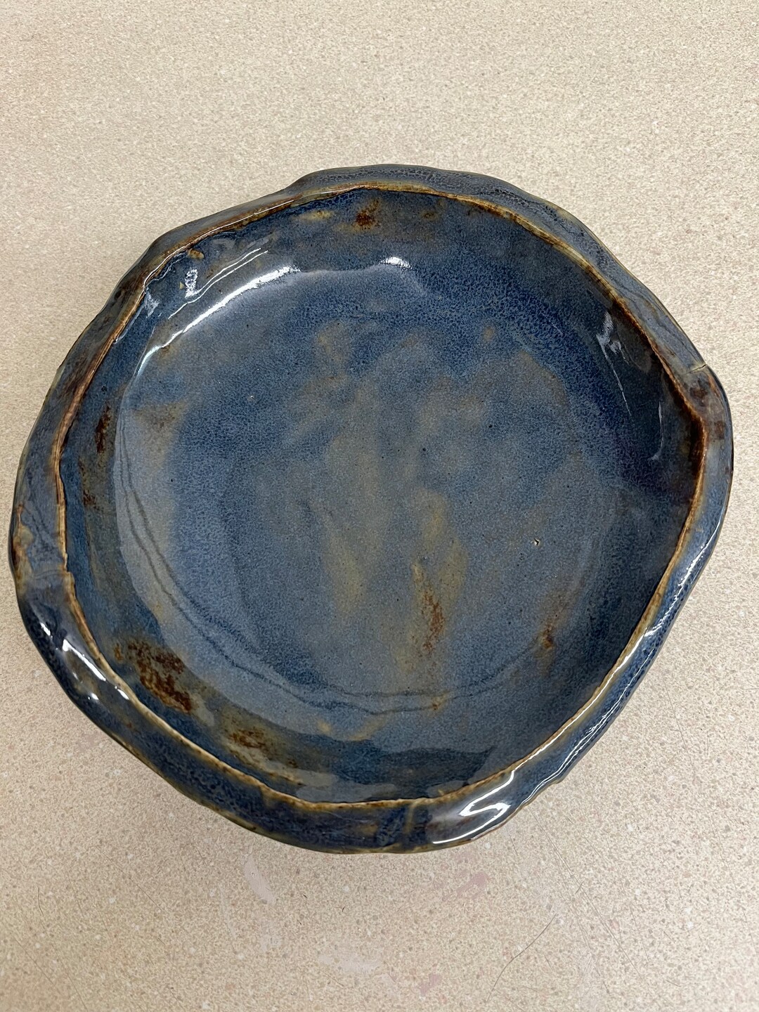 Blue Denim Colored Pottery Dish/bowl - Etsy