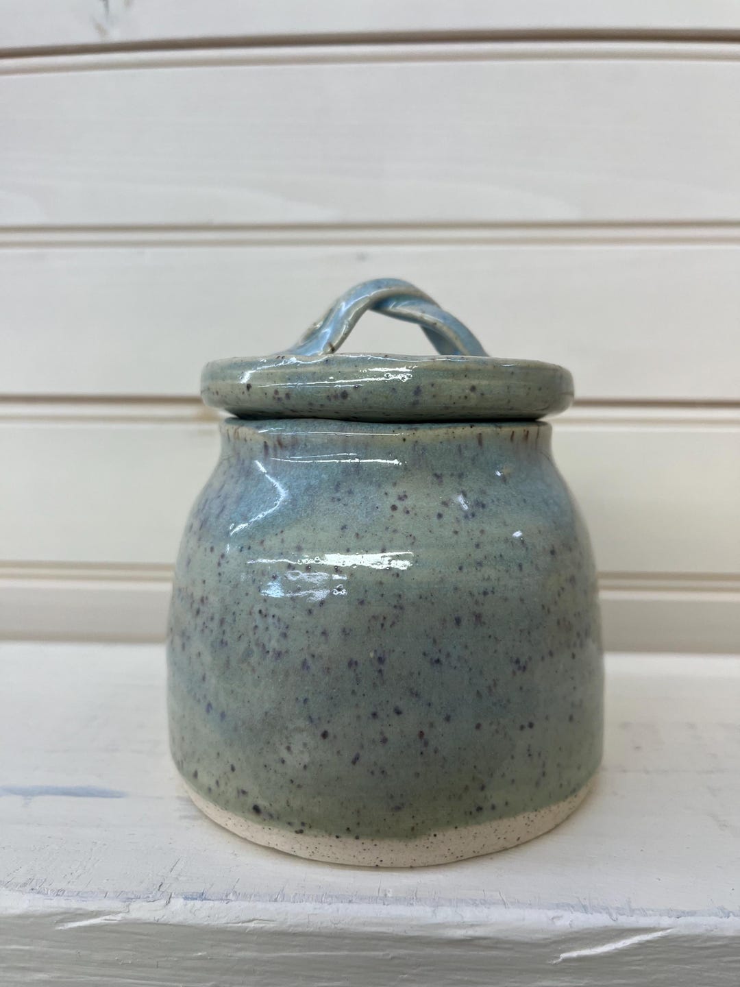 Light Blue Pottery Jar With Lid - Etsy