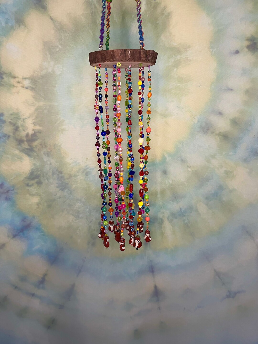 Fox Bohemian Suncatcher | Wind Chime | Beaded Sun Catcher | Boho Decor ...