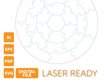 24 Piece Puzzle Template - Etsy