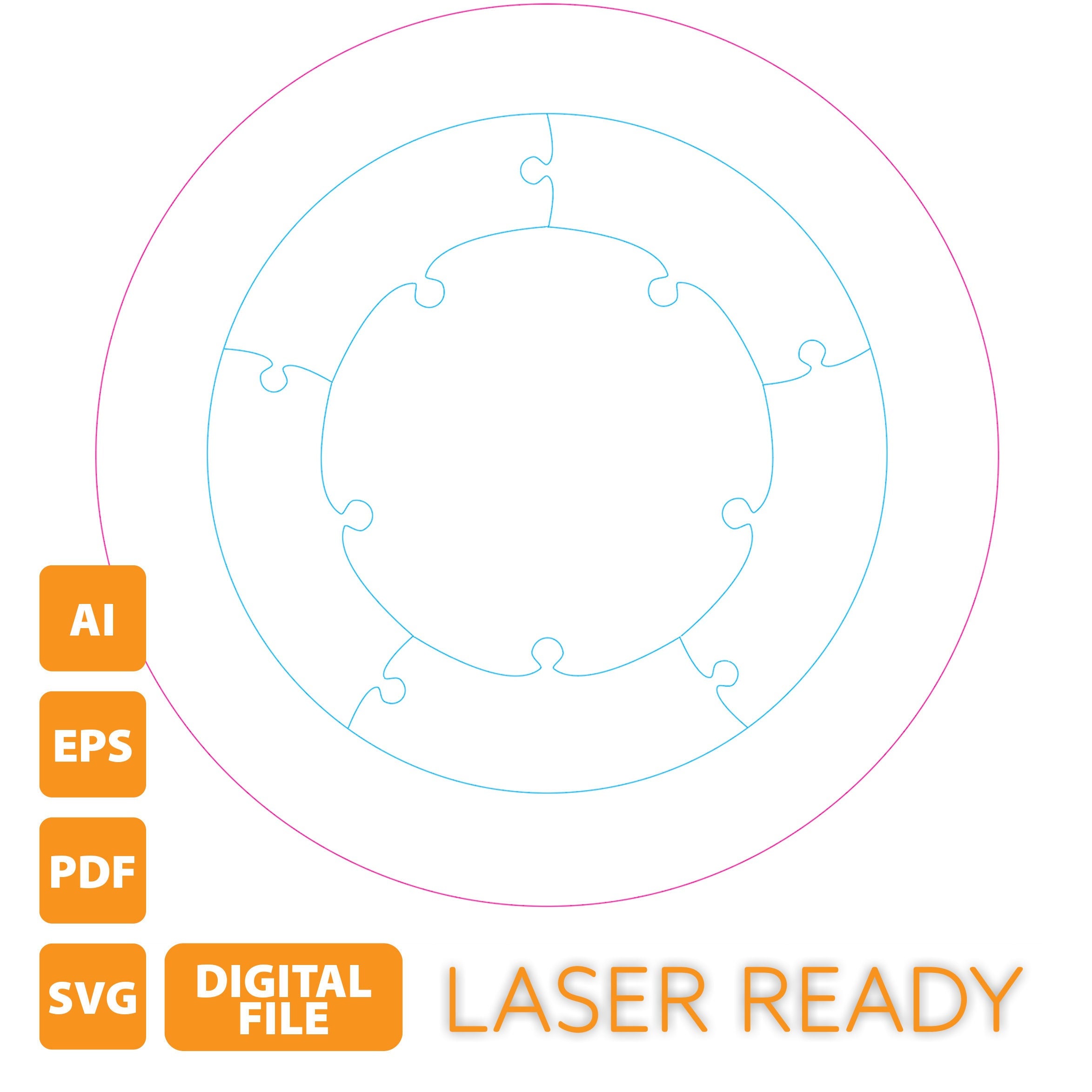 DIGITAL FILE - 7 Piece Circle Puzzle. - Etsy