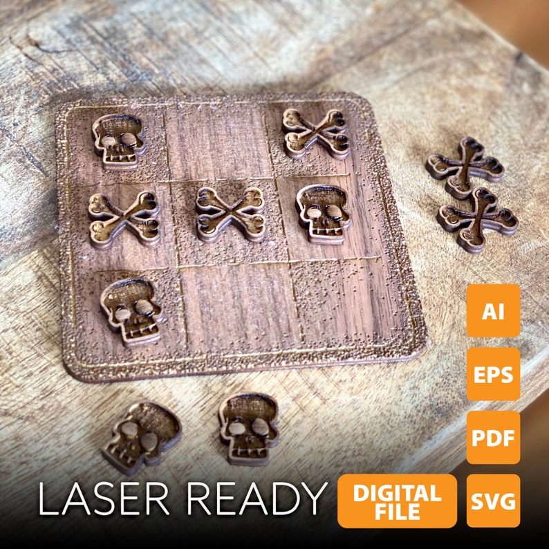 DIGITAL FILE - Skull & Crossbone Tic Tac Toe Game - Etsy