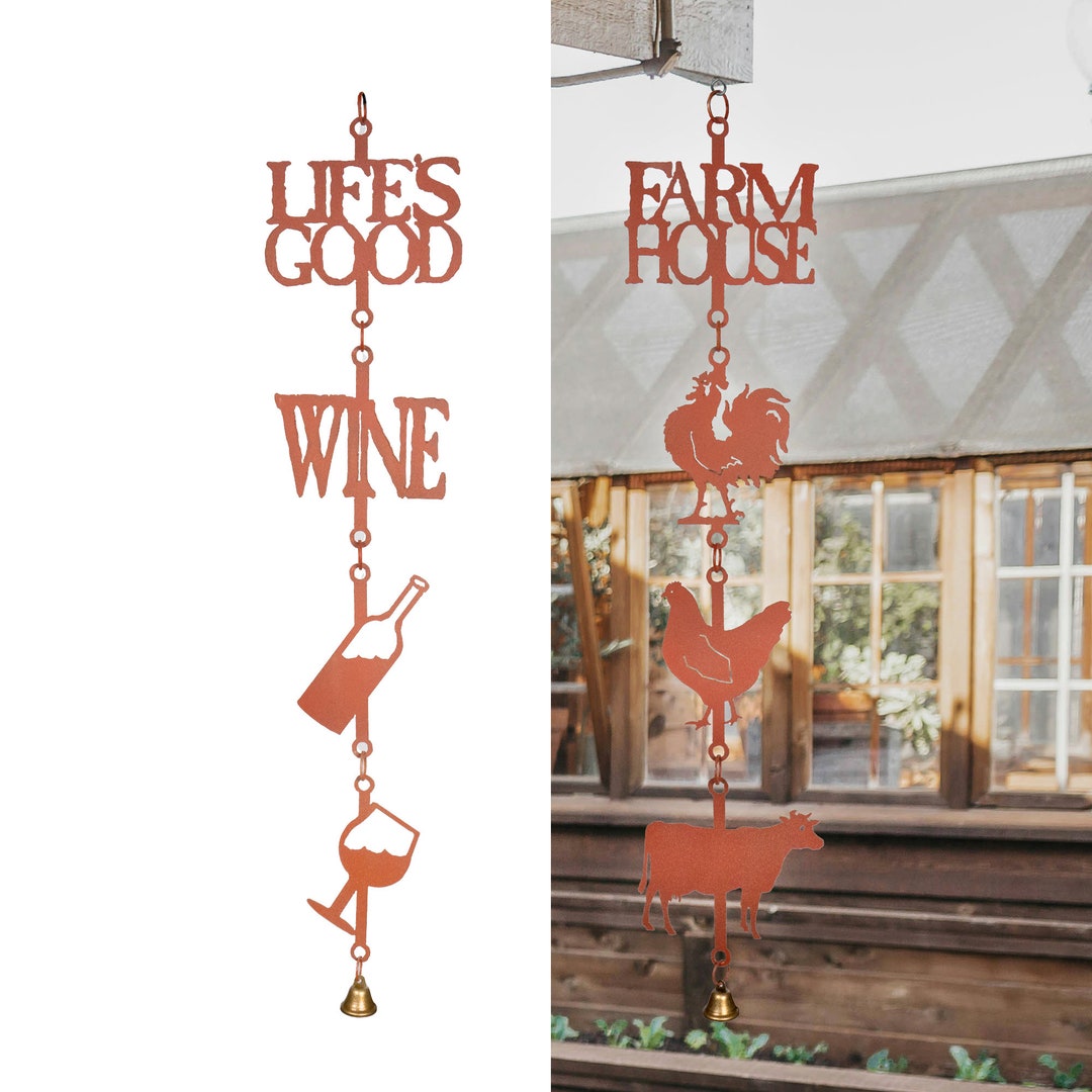 Outdoor Decorative Rustic Garden Chain Hangers Textured Rustic Steel ...