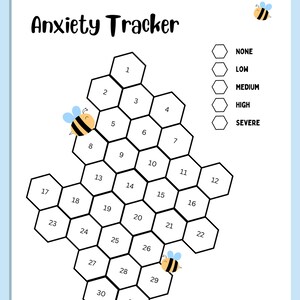 Anxiety Tracker for Kids Printable Template Track Daily - Etsy