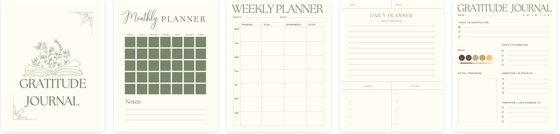 DAILY GRATITUDE JOURNAL | E-book, Printable, Digital Planner - Etsy