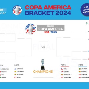 Copa America 2024 Bracket Bundle Printable PDF & PNG Colour and ...