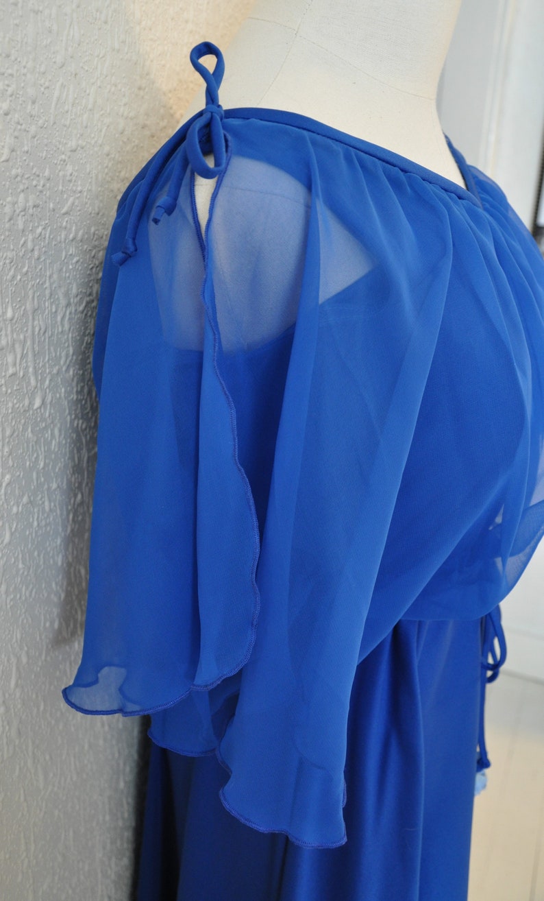 1970's Vintage Royal Blue Party Dress - Etsy