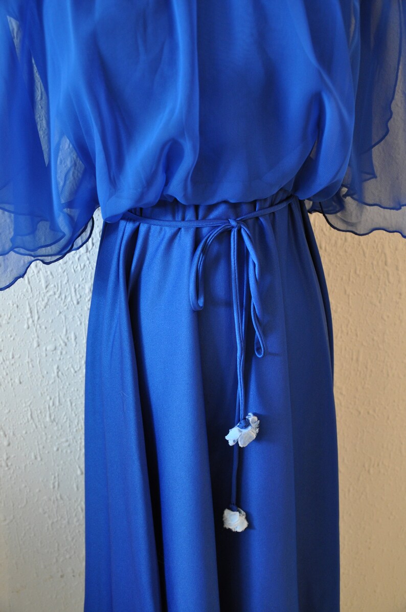1970's Vintage Royal Blue Party Dress - Etsy