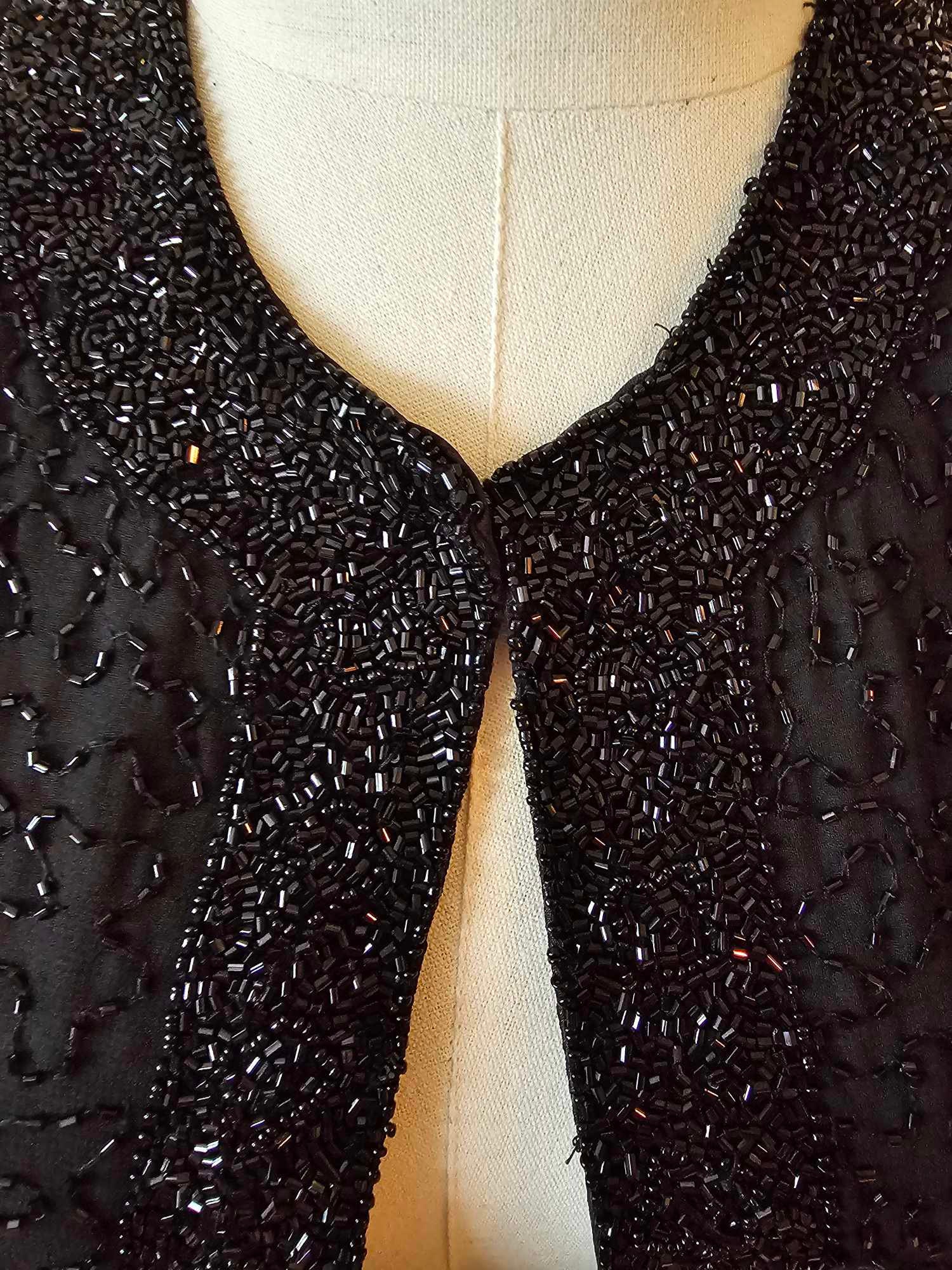 1980s Marina Black Beaded Jacket - Etsy
