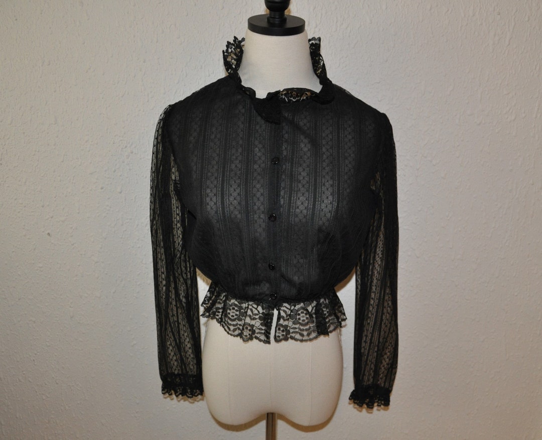 Black Lace Victorian-inspired Blouse - Etsy
