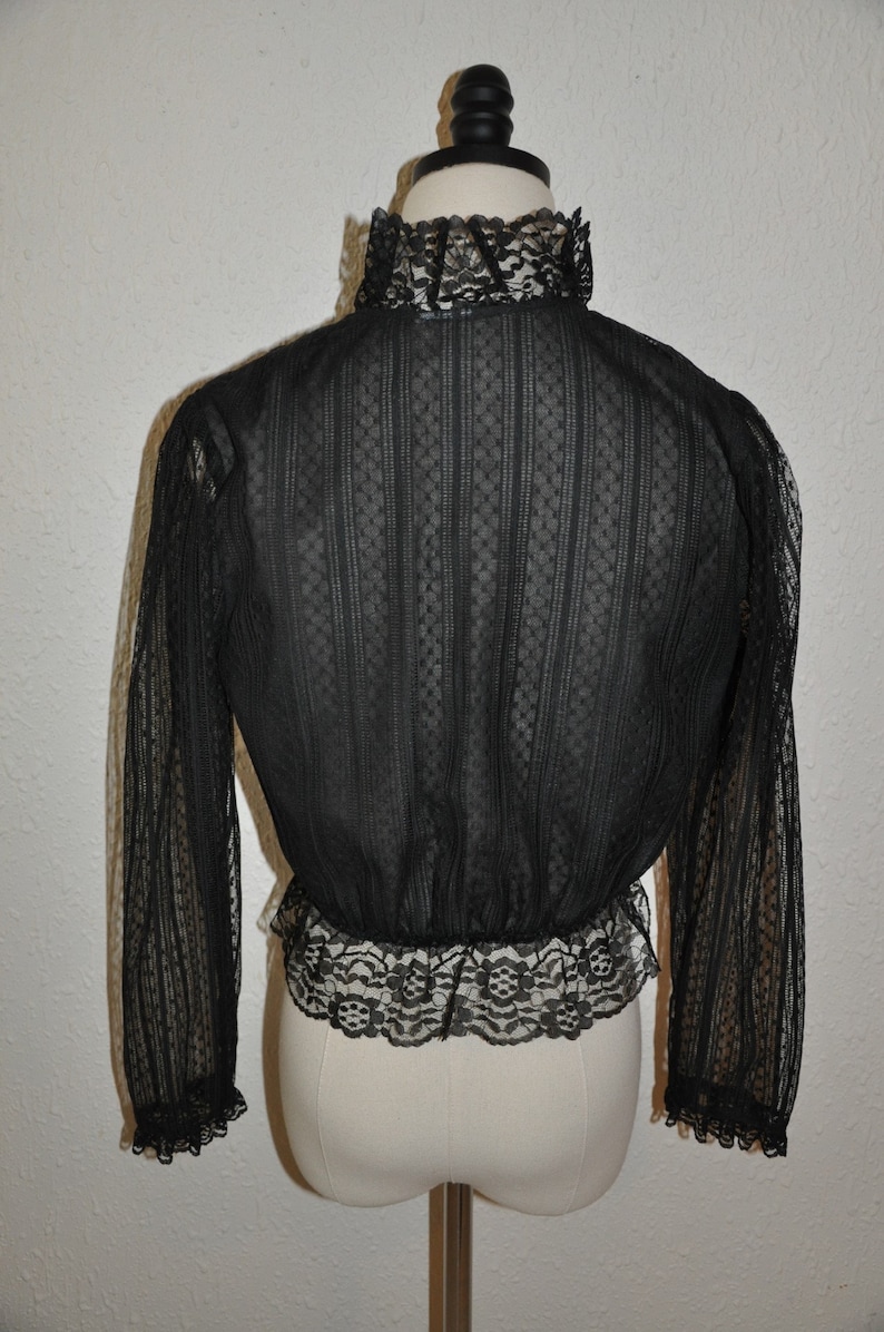 Black Lace Victorian-inspired Blouse - Etsy
