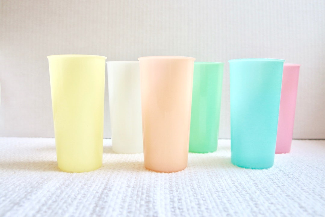 Multi-colored Vintage Tupperware Drinking Glasses Set of 6 - Etsy