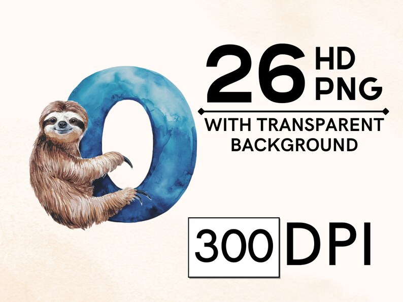 26 Sloth Png Sloth Clipart Sloth Alphabet Png Doodle Letters Animal ...