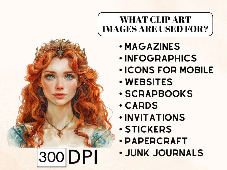 70 Princess Merida Brave Clipart, PNG, Full Commercial Use, Watercolor ...