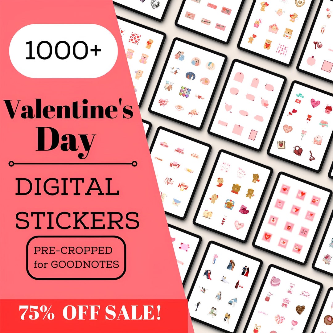 1000+ Valentine's Day Digital Stickers: Goodnotes Planner Stickers, PNG ...