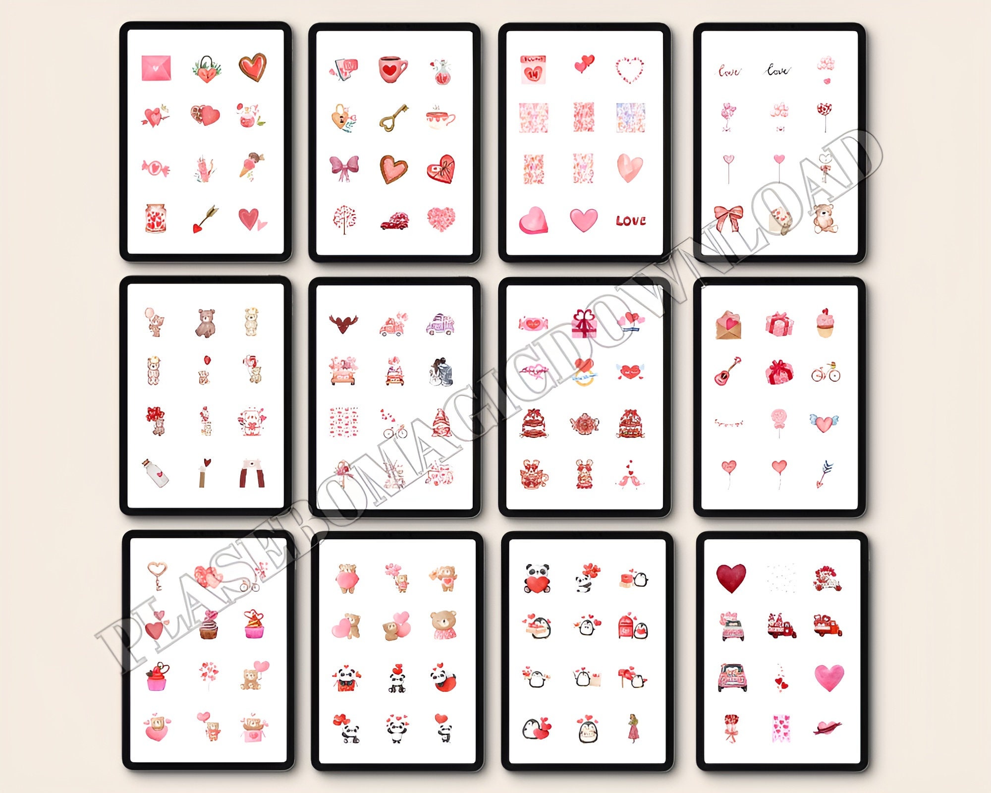 1000+ Valentine's Day Digital Stickers: Goodnotes Planner Stickers, PNG ...