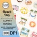 120 Watercolor Beach Day Clipart, Summer Beach Holiday, Nursery ...