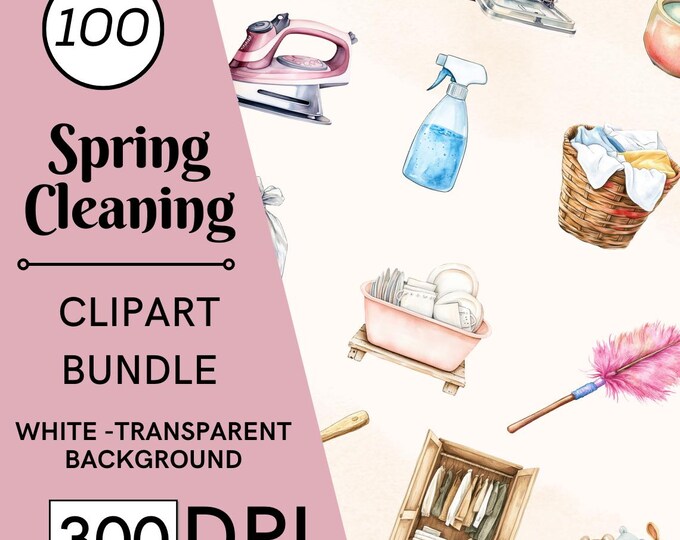 Cute Cleaning Clipart, Watercolor Cleaning Supplies, Kids Home Chores ...