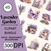 45 Watercolor Lavender Garden Clipart, Provence Floral PNG Bundle, JPG ...