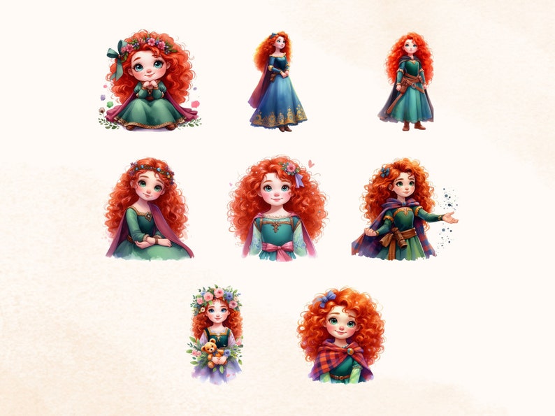 35 Bebé Princesa Mérida Valiente Clipart Png Uso Comercial Completo