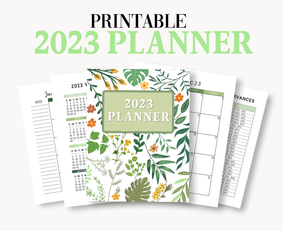 Floral 2023 Planner Printable, 2023 Weekly Planner, Monthly Planner ...