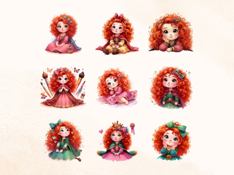 35 Baby Princess Merida Brave Clipart, PNG, Full Commercial Use ...