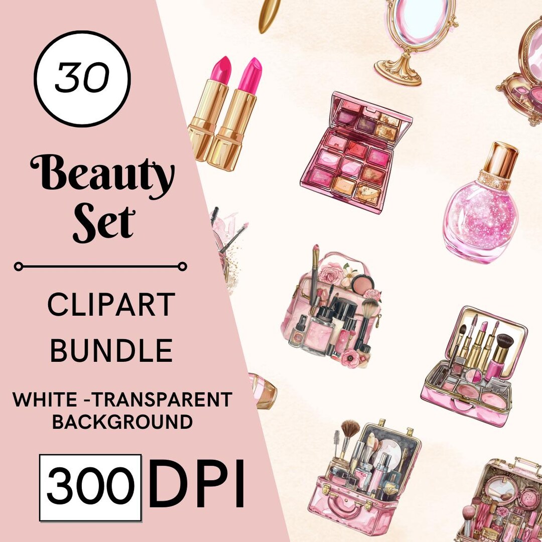 30 Makeup Clipart Illustration Watercolor Fashion Glam Clip Art Beauty ...