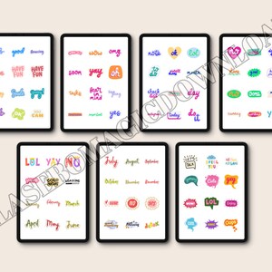 500+ Words Digital Stickers Goodnotes, Word Reminder Stickers, Digital ...
