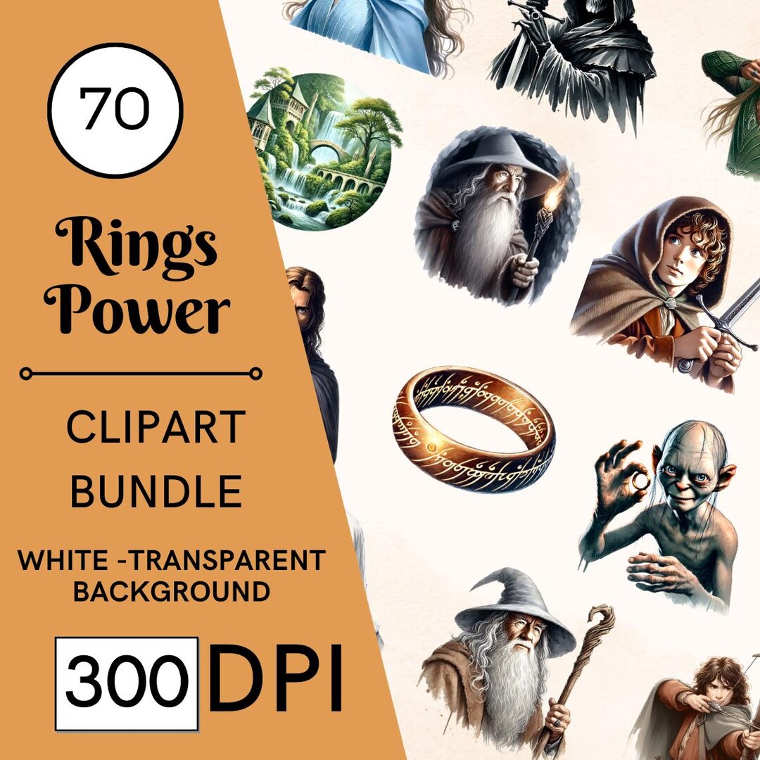 70 Rings Power Clipart Set - 300 DPI, High-resolution, Transparent ...