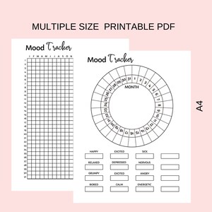 Mood Tracker Printable Yearly Monthly Mood Planner Circular Mood Chart ...
