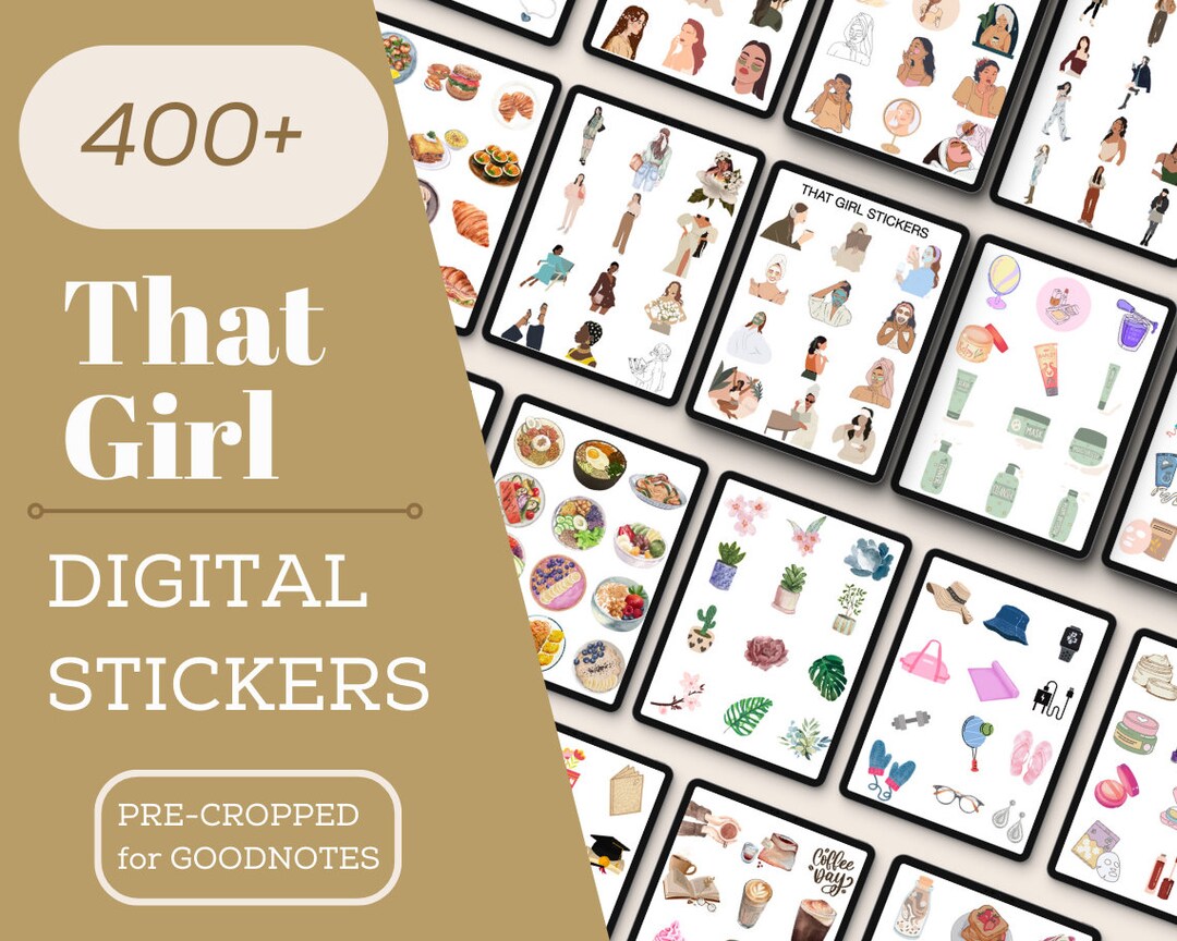 That Girl Aesthetic DIGITAL STICKERS Watercolor Goodnotes - Etsy