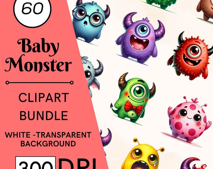 Monster Clipart, Monsters Clip Art, Birthday Clipart, Cute Monster ...