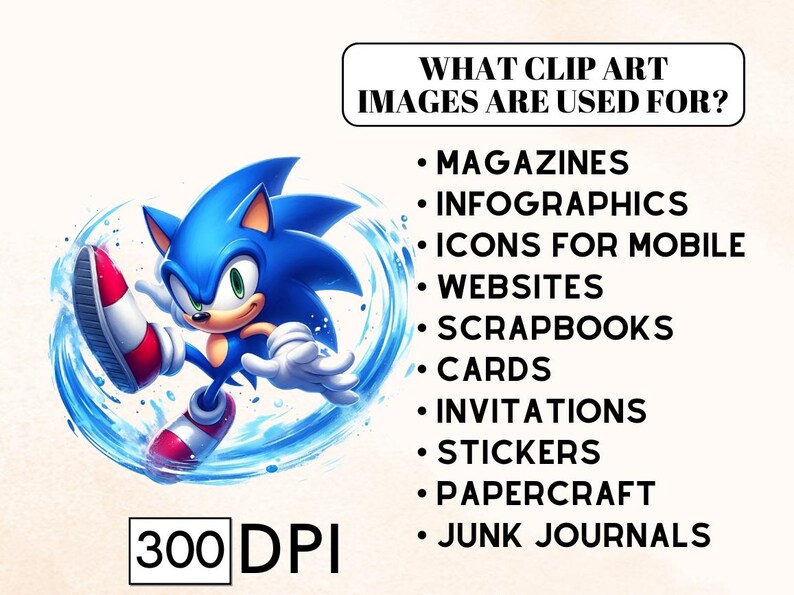 40 Sonic Watercolor Clipart Set, High-resolution PNG, Nursery Art ...