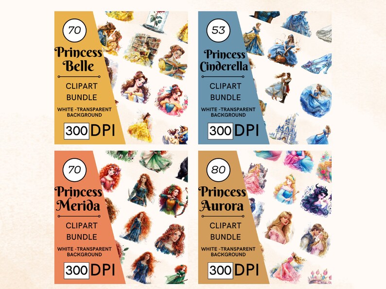 1475 Watercolor Fairytale Princess Clipart Mega Pack, Fantasy PNG ...