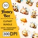 50 Honey Bee Clipart Bundle, Watercolor Bees Clip Art, Cute Bumblebee ...