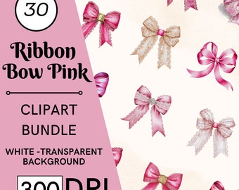 Ribbon Bow Clipart Bundle Watercolor Ribbon Bow Watercolor Png ...