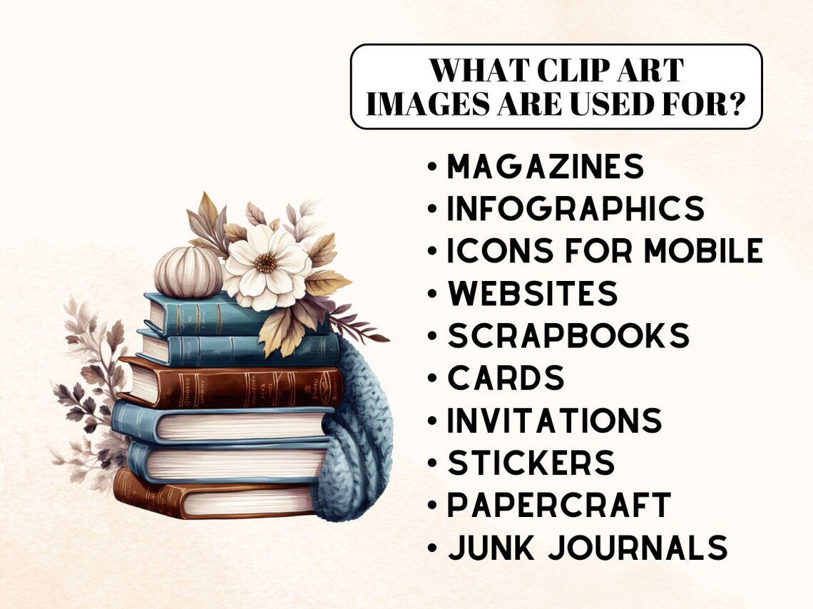 30 Watercolor Winter Bookstack Clipart, Cozy Library PNG Bundle, JPG ...