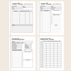 Student Planner Study Planner Printable Academic Planner College School ...