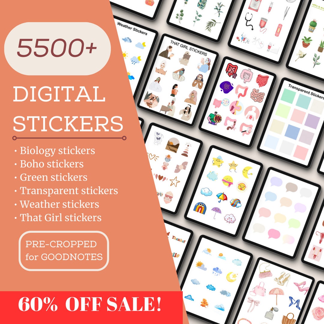 5500+ Daily Digital Sticker Book for Goodnotes, PNG Files of Digital ...