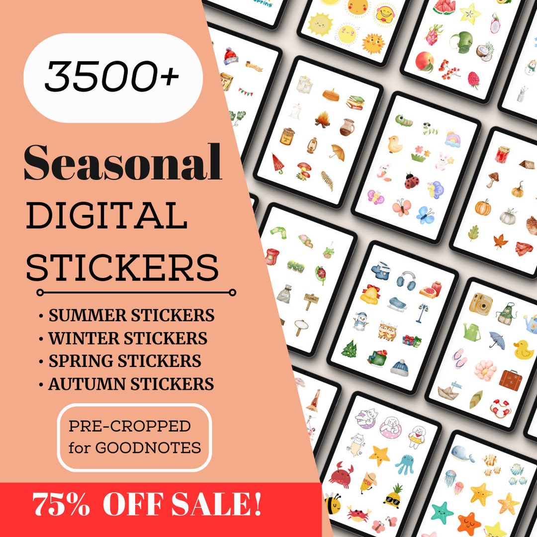 3500+ Daily Digital Sticker Book for Goodnotes, PNG Files of Digital ...
