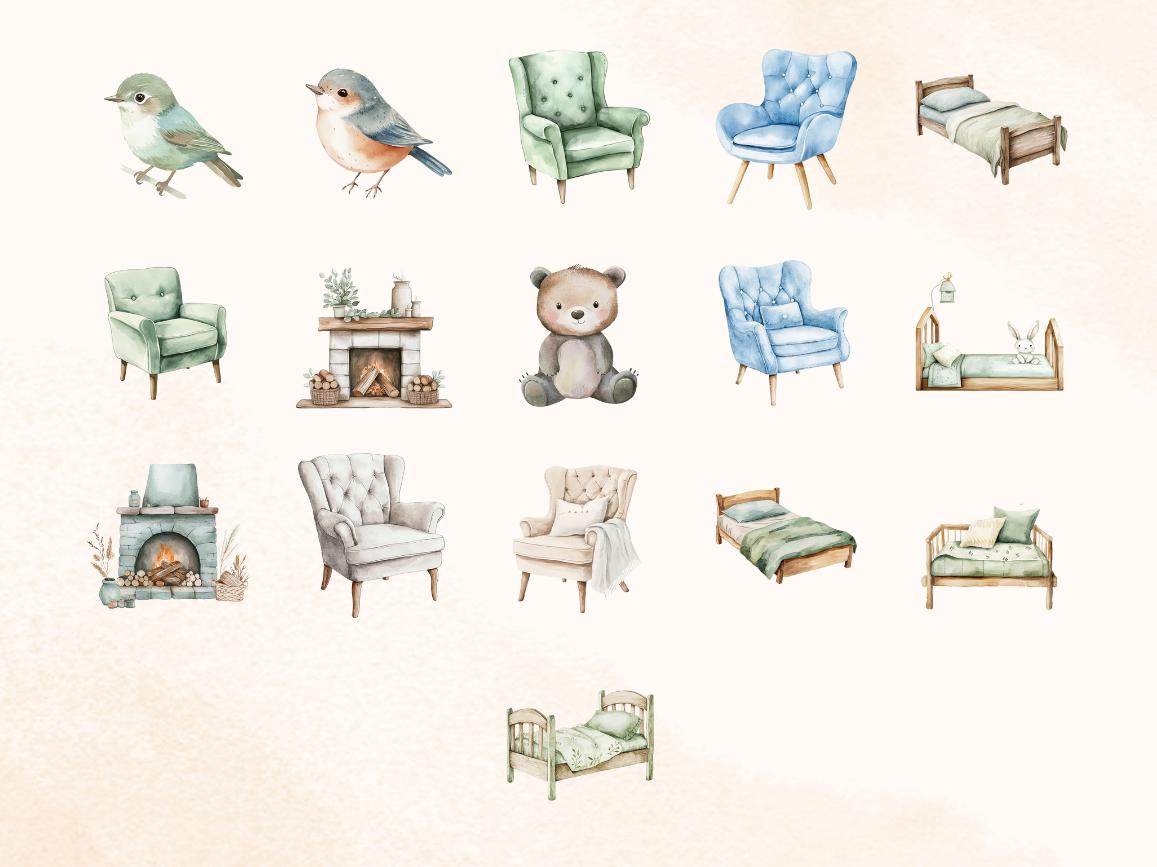 70 Goldilocks and the Three Bears Clipart, Watercolor Fairy Tale ...