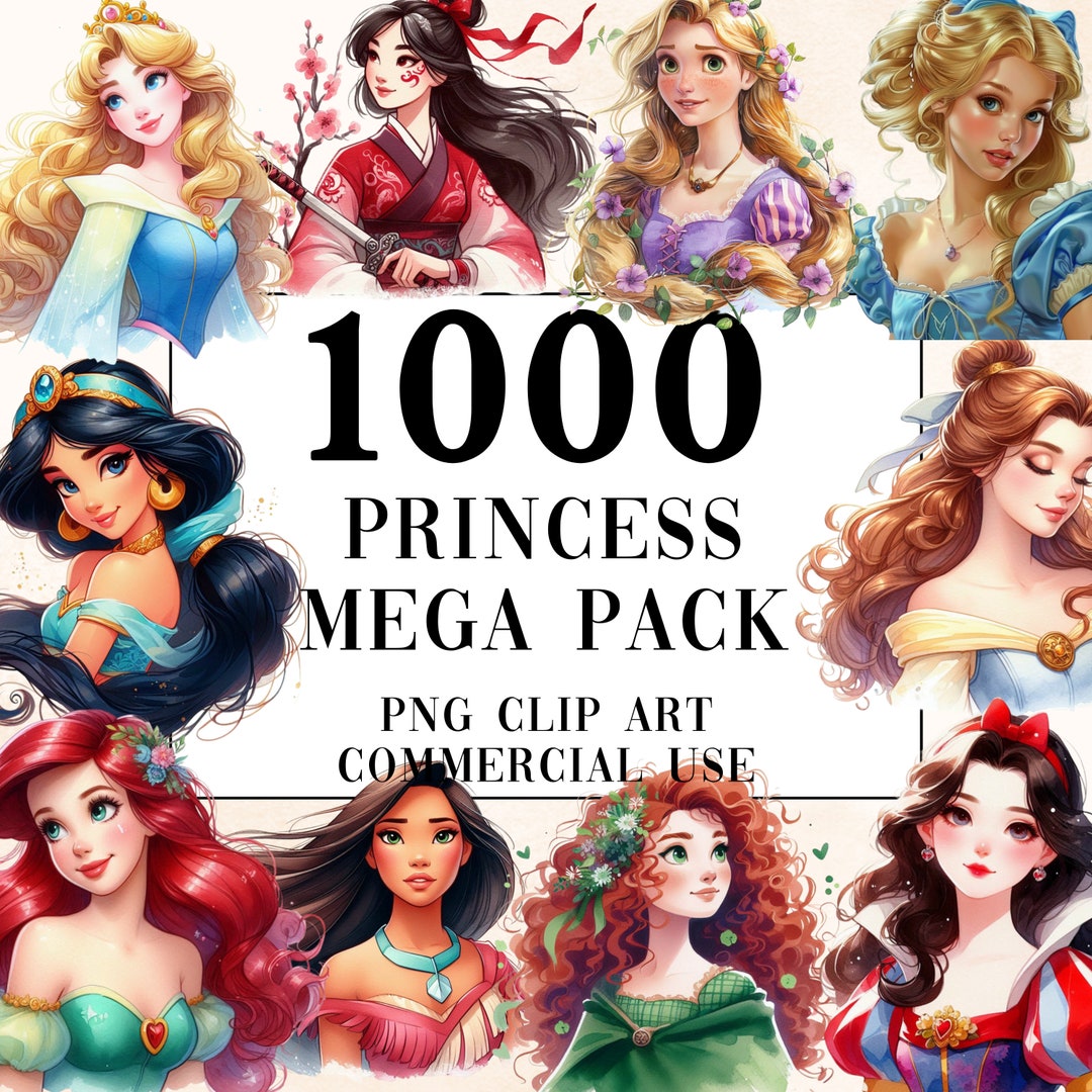 1000+ Watercolor Princess Clipart Mega Pack, Fantasy PNG Images ...