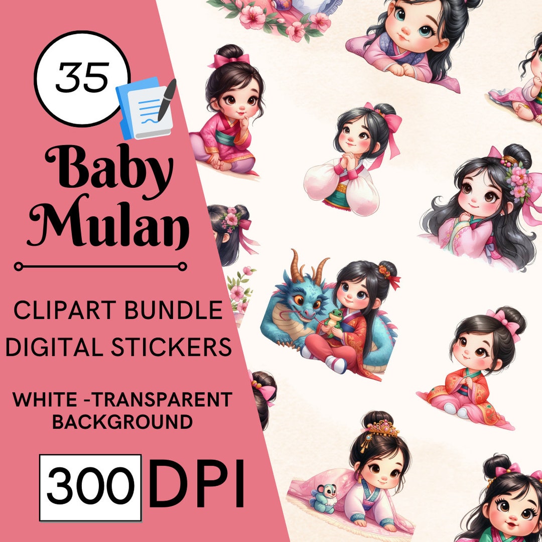 35 Baby Princess Mulan Clipart Pack, PNG Clipart With Full Commercial ...