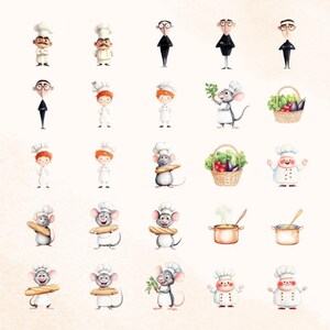 100 Ratatouille Watercolor Clipart Set, Linguini, Chef, Nursery Decor ...